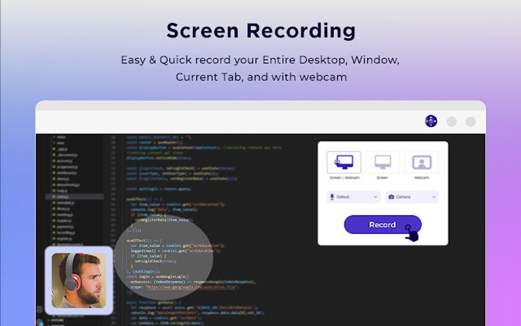 Screen Recorder - Screen Capture App, Editor Google Chrome 용 - 확장 프로그램 다운로드