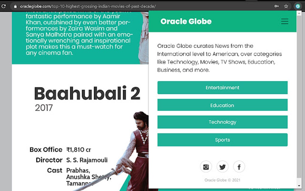 Oracle Globe for Google Chrome - Extension Download