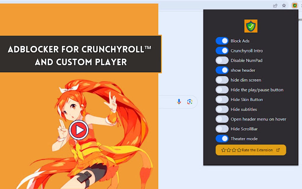 AdBlocker for Crunchyroll™ and Custom Player Google Chrome 용 - 확장 프로그램 다운로드