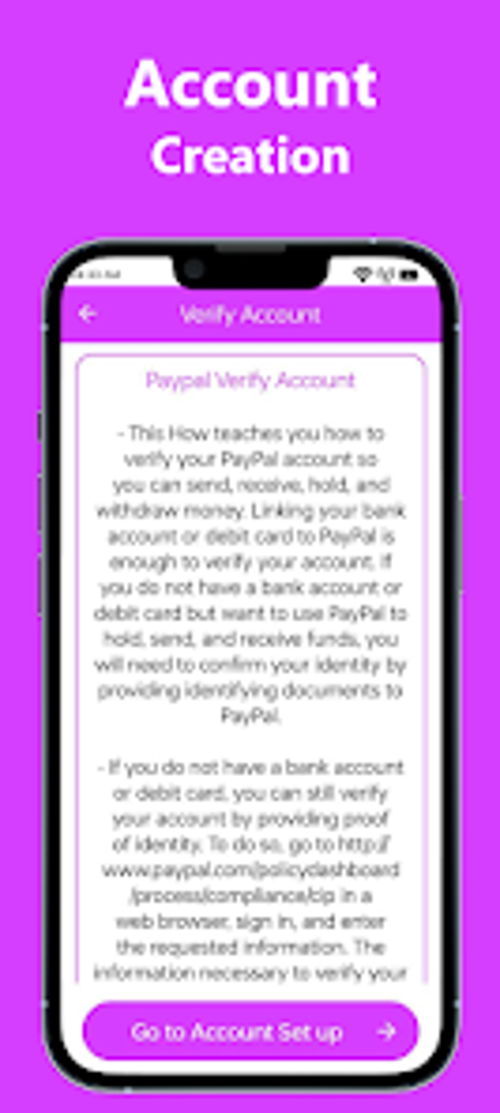 PayPal account creation guide para Android - Descargar
