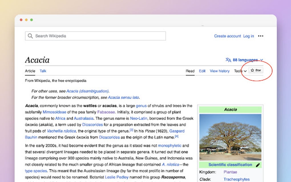 Wikistar - Star wikipedia pages para Google Chrome - Extensión Descargar