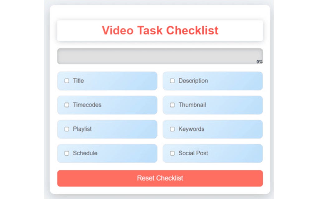 TM Video CheckList for Google Chrome - Extension Download