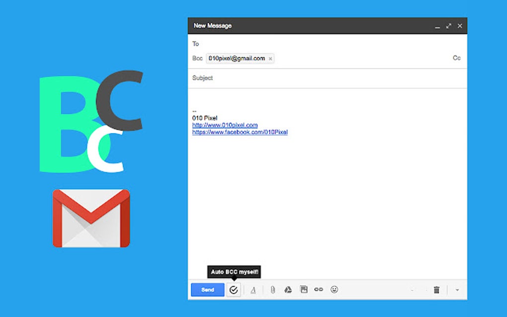 Gmail automatic BCC me by 010Pixel para Google Chrome - Extensión Descargar Gmail automatic BCC me by 010Pixel para Google Chrome - Extensión Descargar