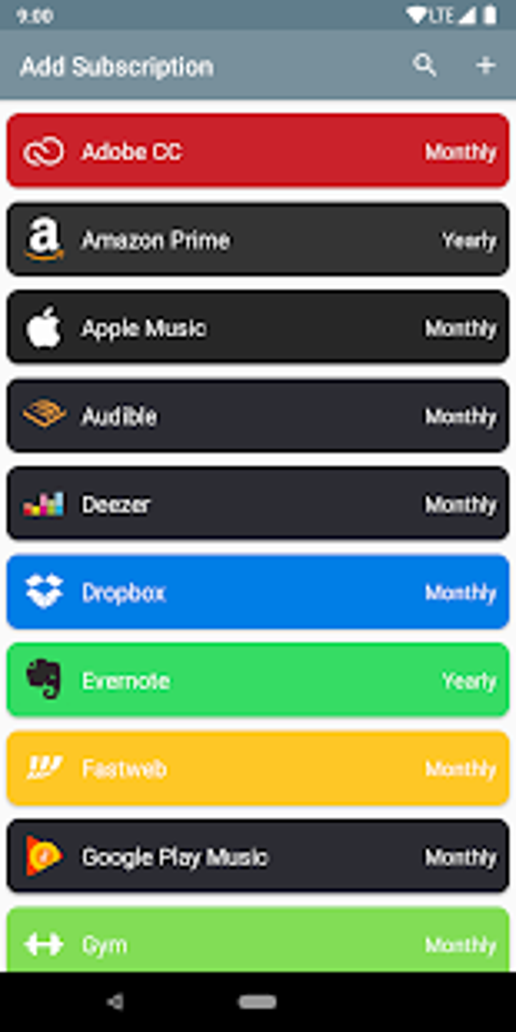 Subscriptions - Subscriptions Manager para Android - Descargar
