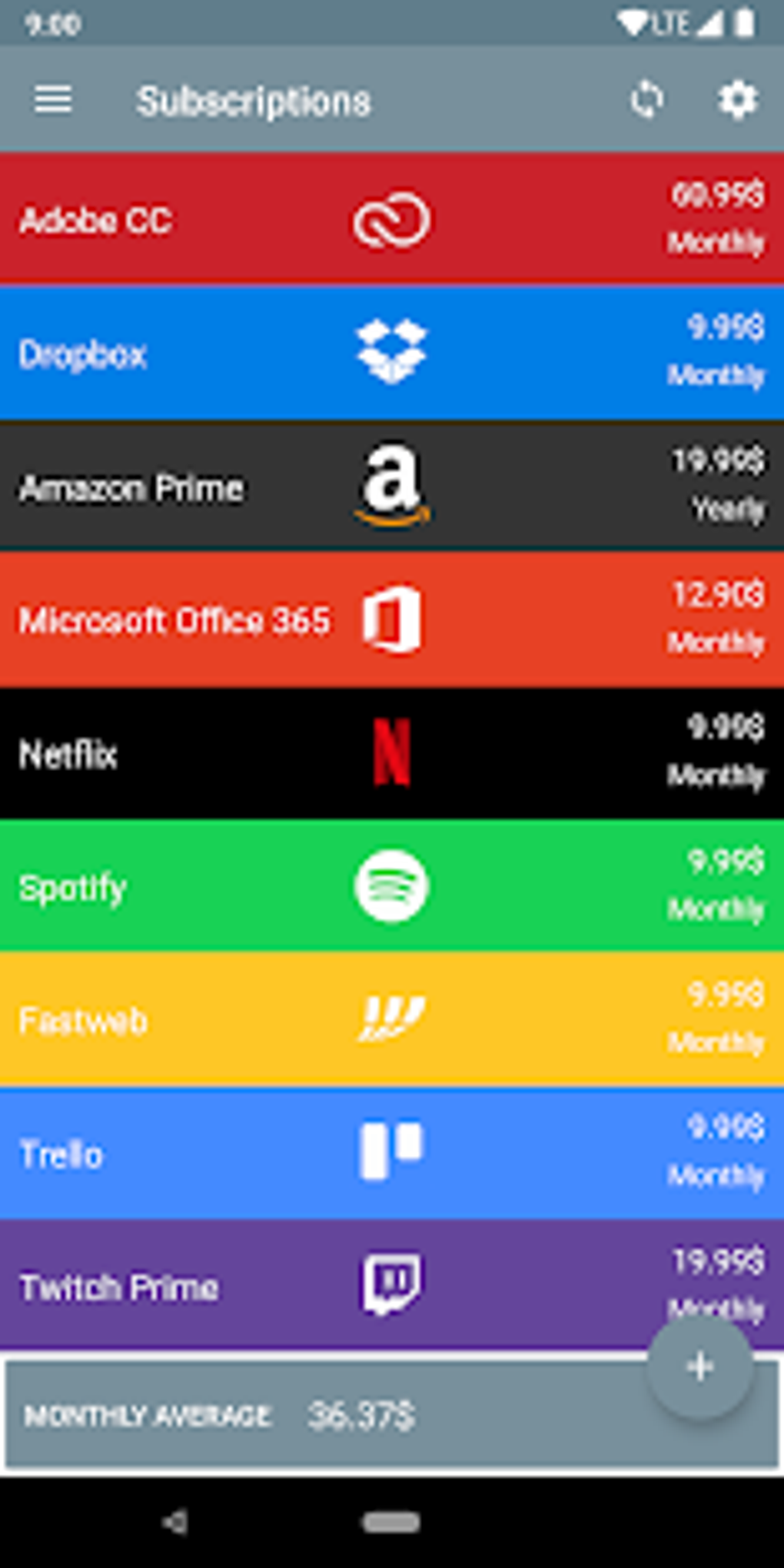 Subscriptions - Subscriptions Manager para Android - Descargar
