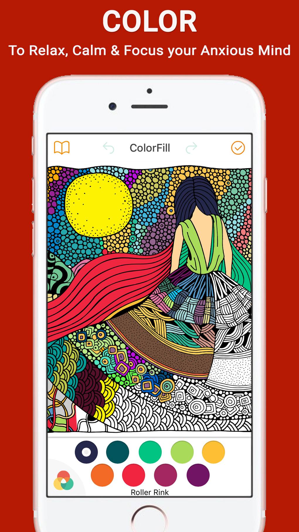 ColorSip Calm Relax Focus Coloring Book for Adults for iPhone - Download