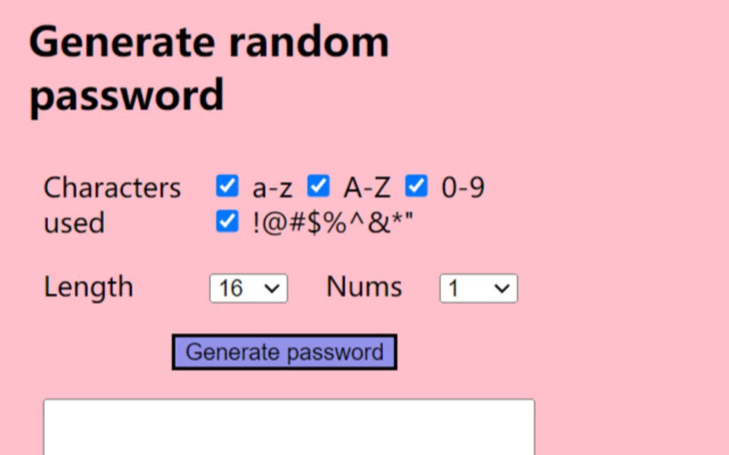 random password generator cho Google Chrome - Tiện ích mở rộng Tải về