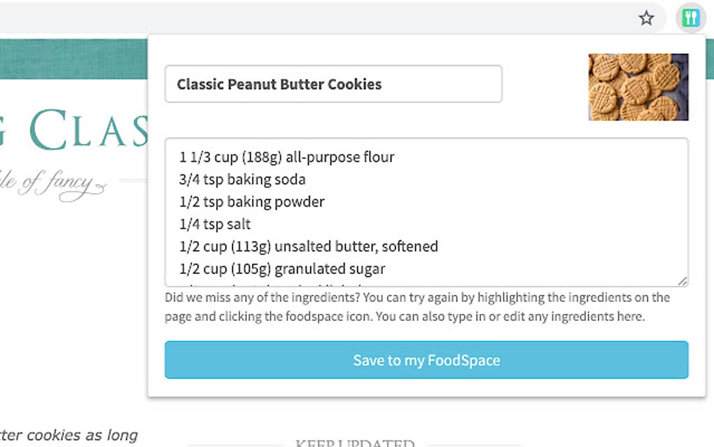 FoodSpace para Google Chrome - Extensión Descargar