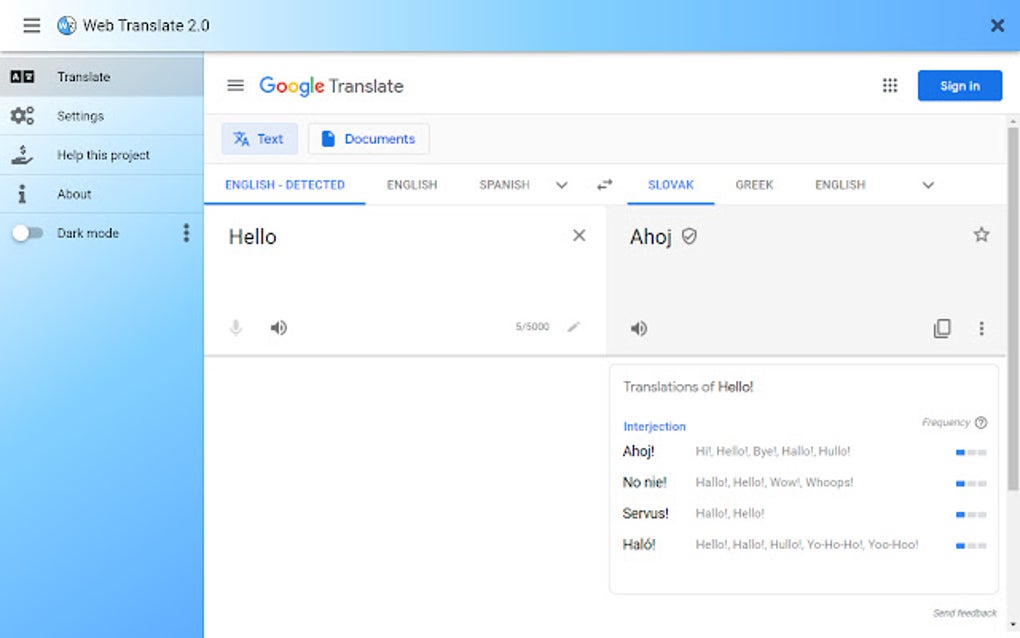 Web Translate for Google Chrome - Extension Download