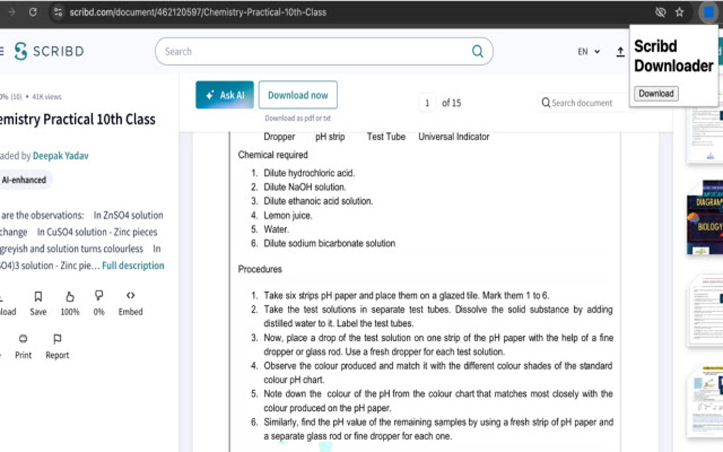 Scribd downloader pour Google Chrome - Extension Télécharger