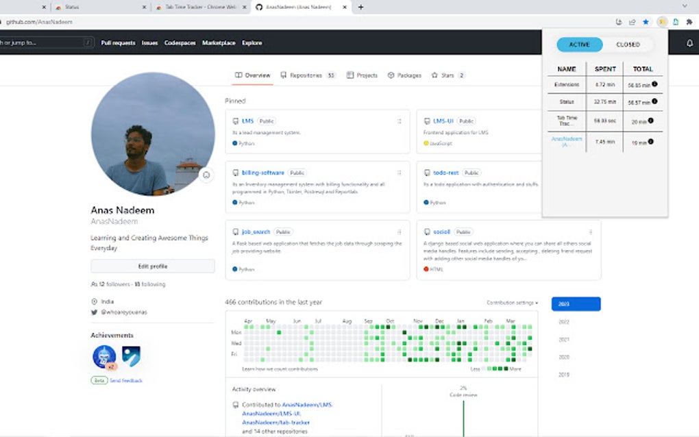 Tab Time Tracker for Google Chrome - Extension Download