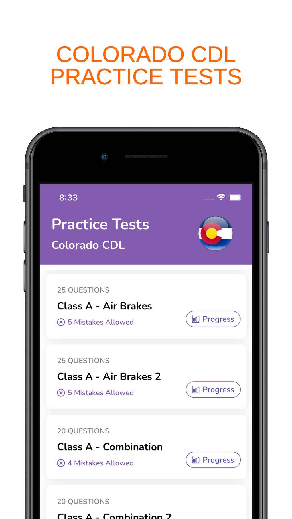 Colorado CO CDL Permit Prep para iPhone - Descargar