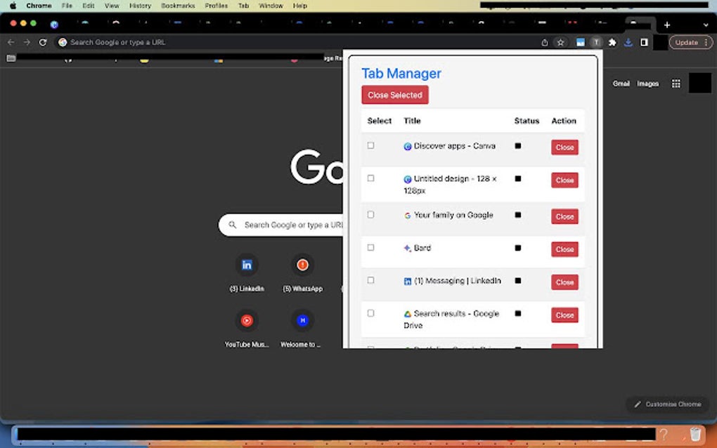 Tab Manager Google Chrome için - Eklenti İndir