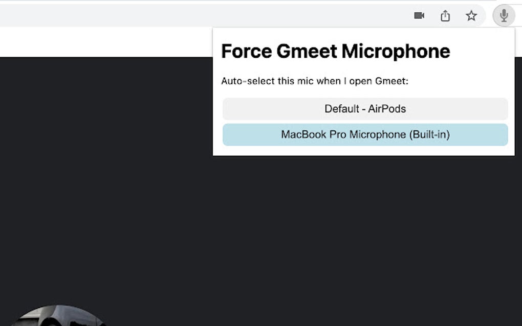 Specify Gmeet Mic per Google Chrome - Estensione Download