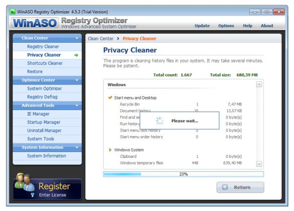 WinASO Registry Optimizer - Descargar