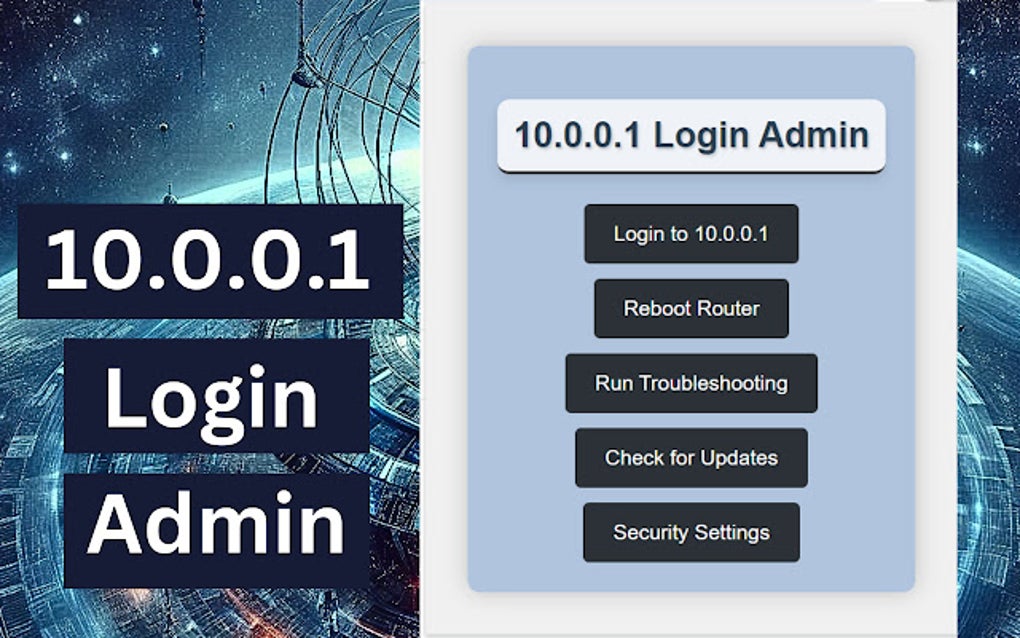 10.0.0.1 Login Admin for Google Chrome - Extension Download