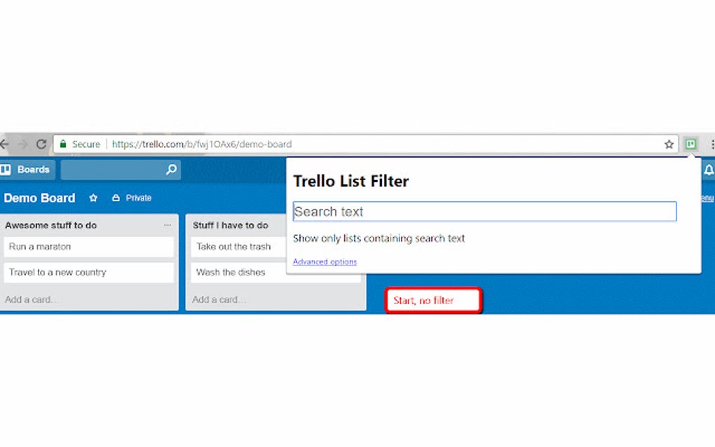 Trello List Filter for Google Chrome - Extension Download