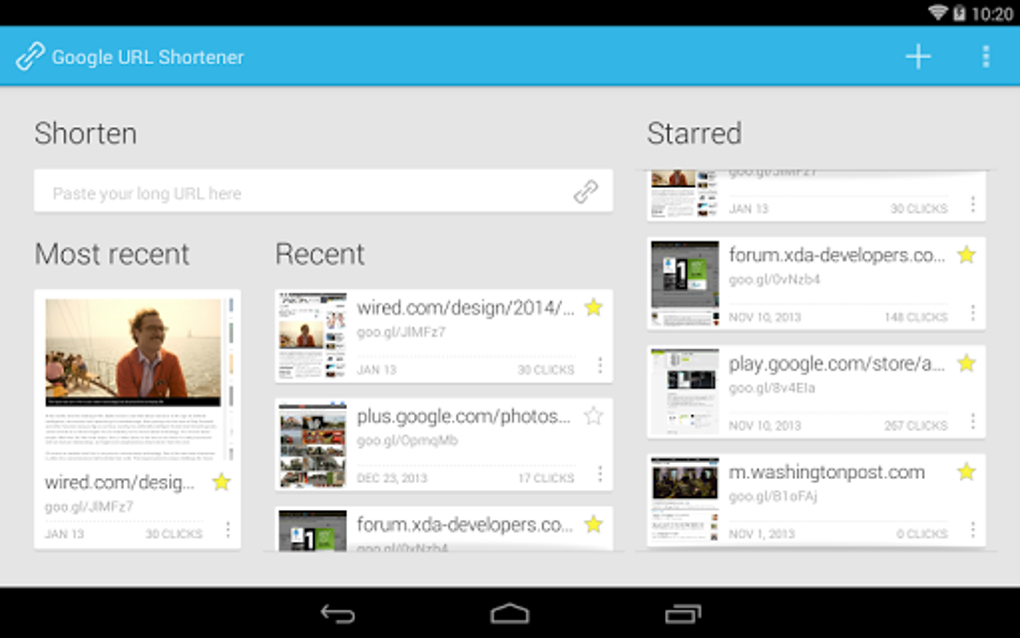 Google URL Shortener para Android - Descargar