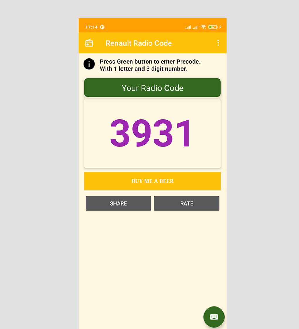 Radio Code For Renault 5.0 para Android - Descargar