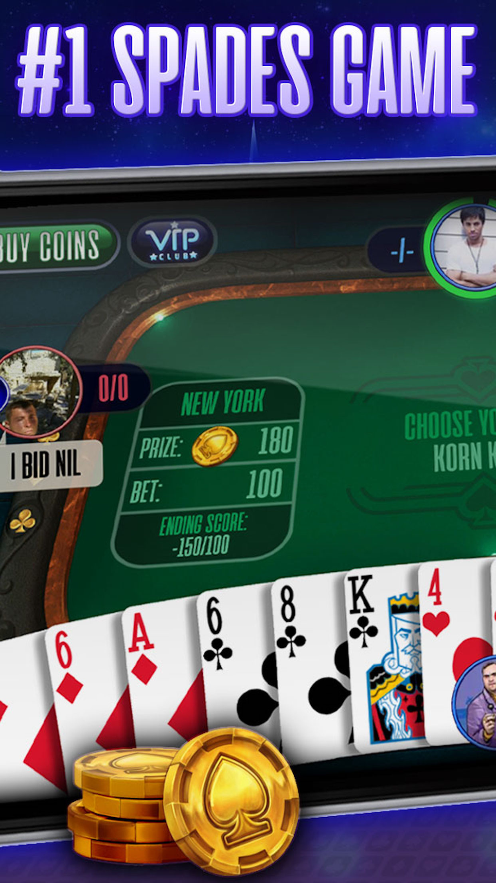 Spades Tournament online game for iPhone - Download