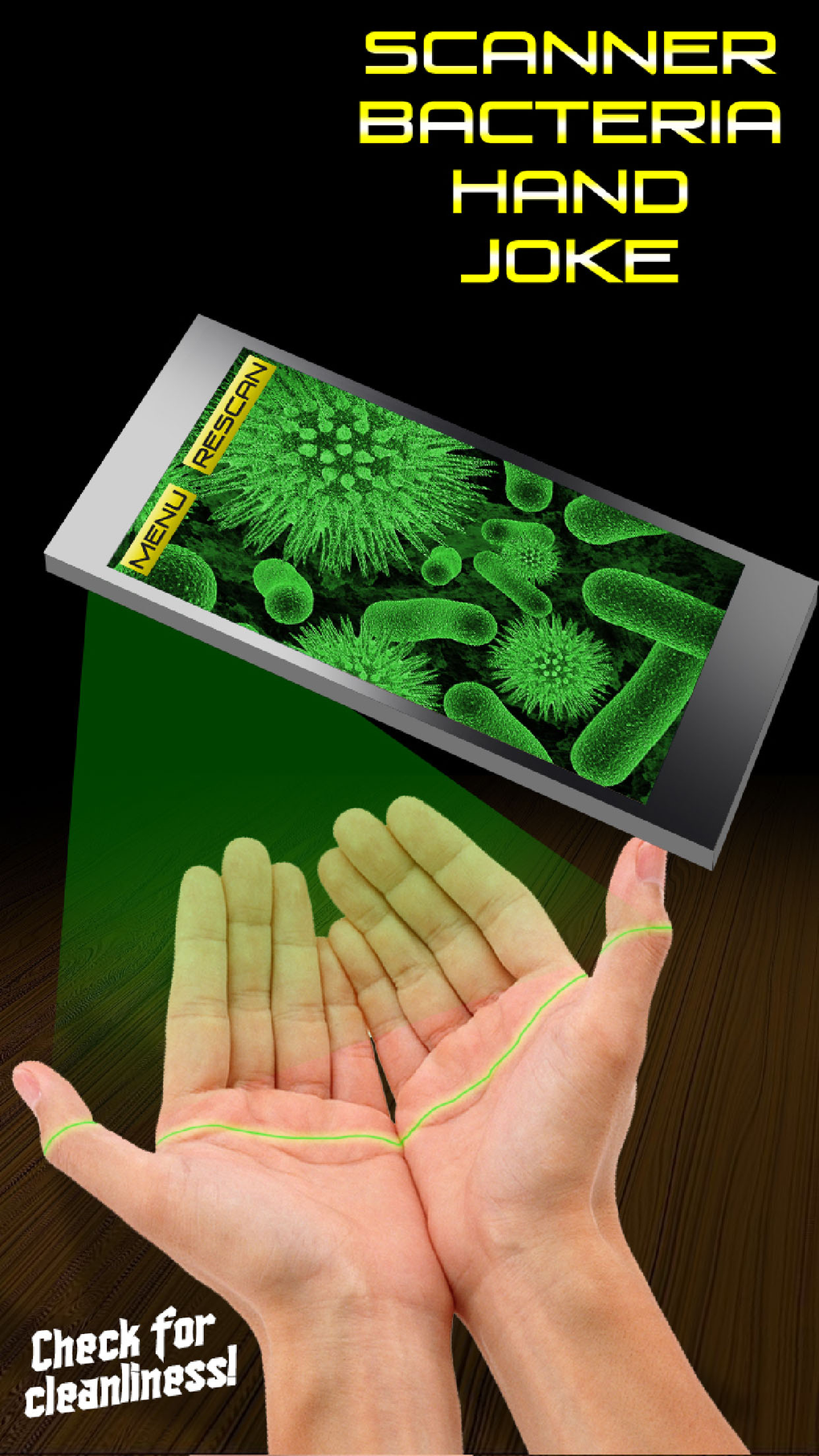 Scanner Bacteria Hand Joke for iPhone - Download