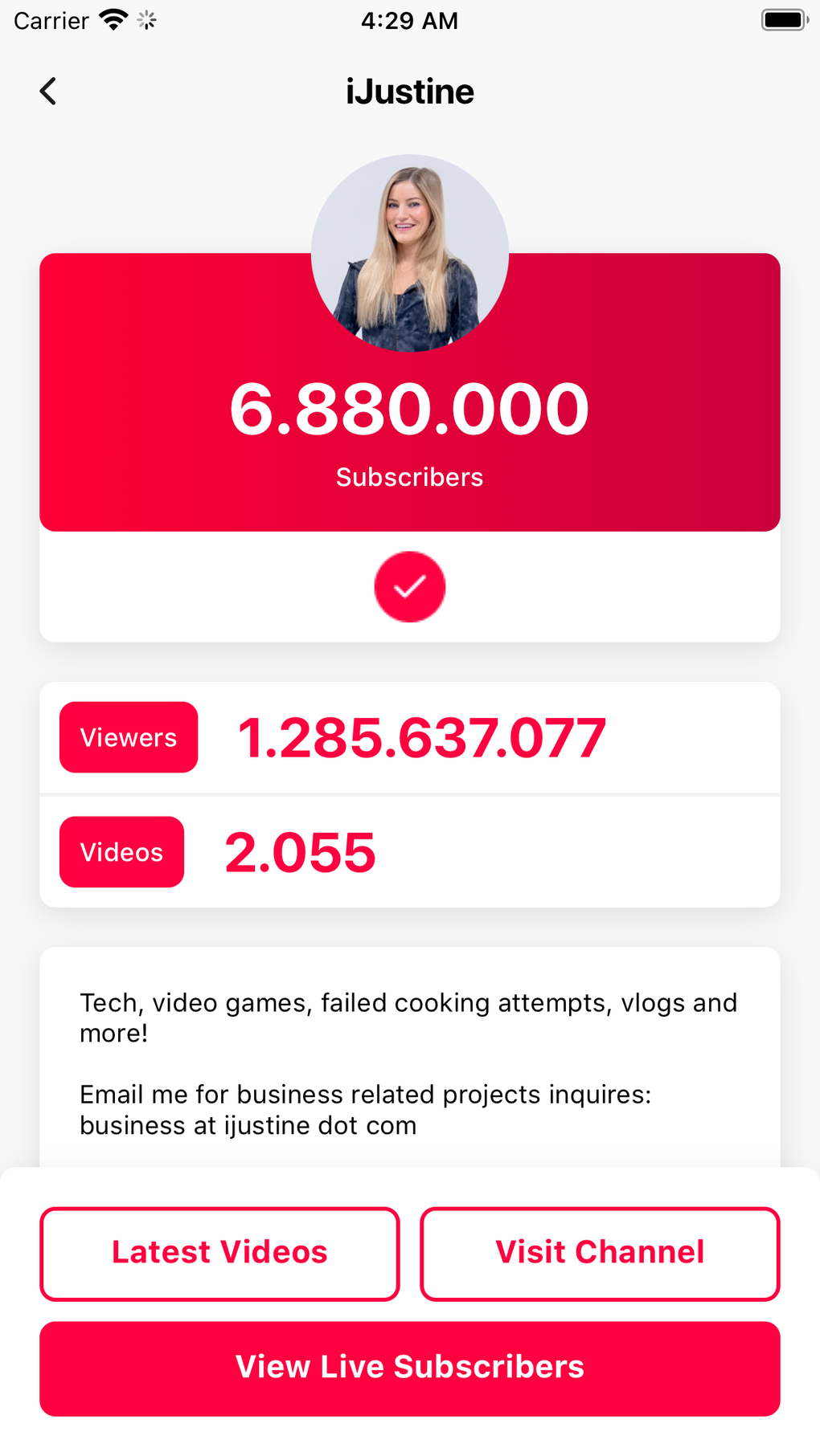 Subscribers: Live Counter para iPhone - Descargar