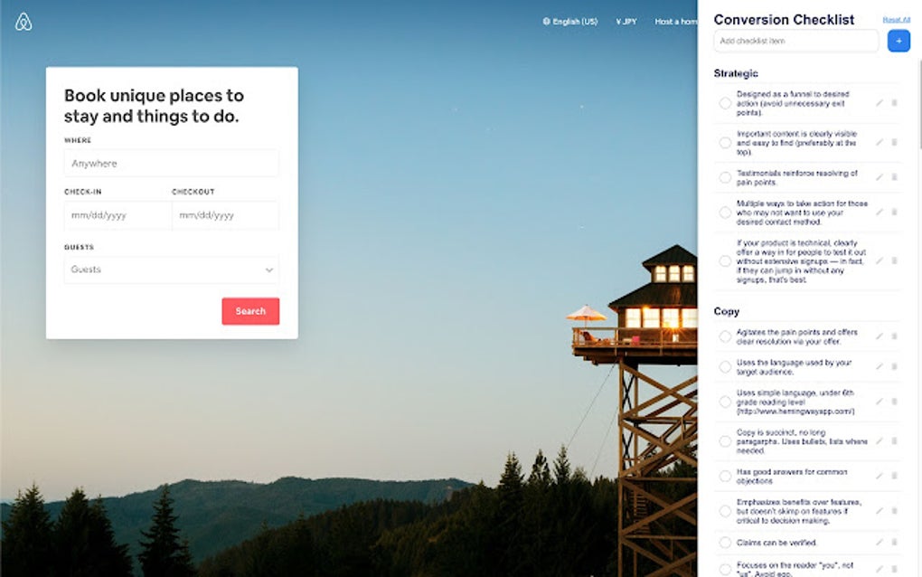 Conversion Checklist for Google Chrome - Extension Download