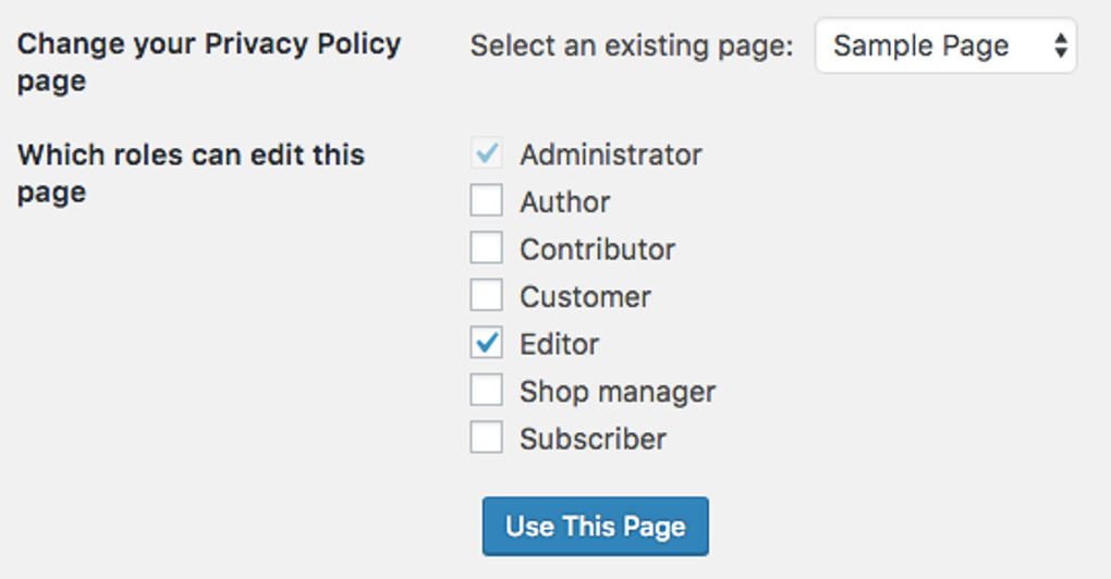 Manage Privacy Options Page para WordPress - Descargar