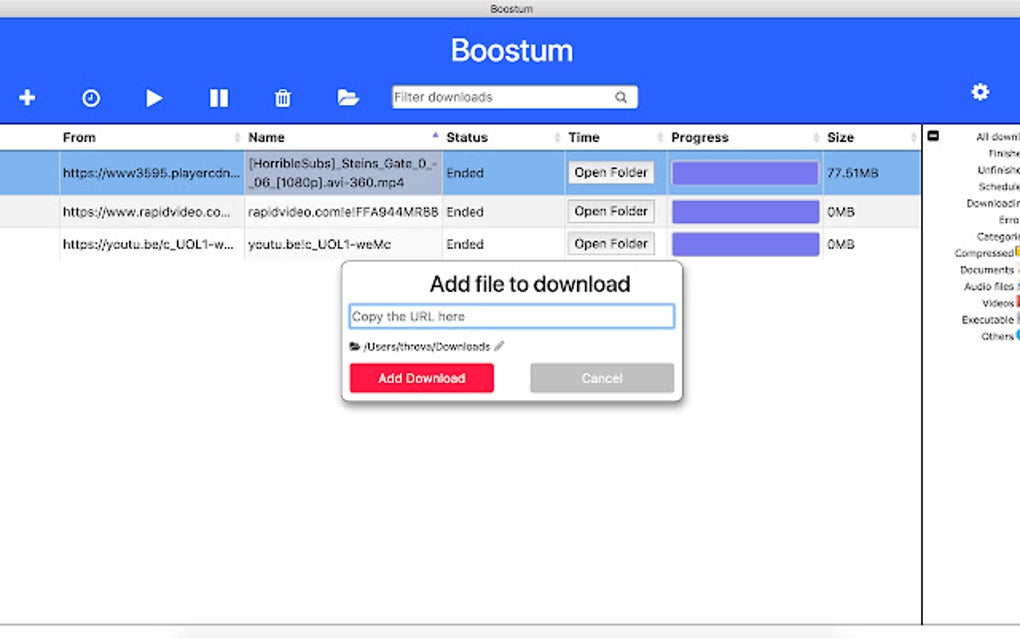 Boostum download manager per Google Chrome - Estensione Download