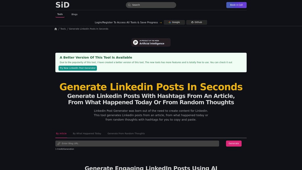 AI 필기 보조기를 위한 Linkedin Posts Generator - 리뷰, 기능 및 사용 사례