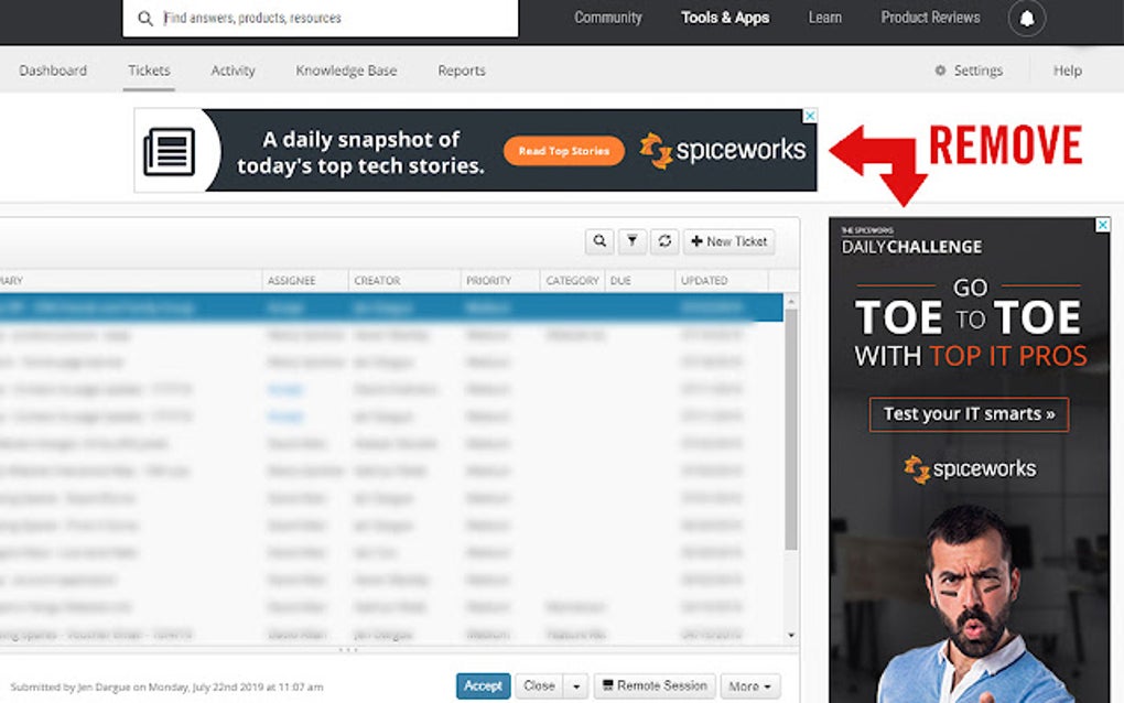 Remove Spiceworks Adverts para Google Chrome - Extensión Descargar
