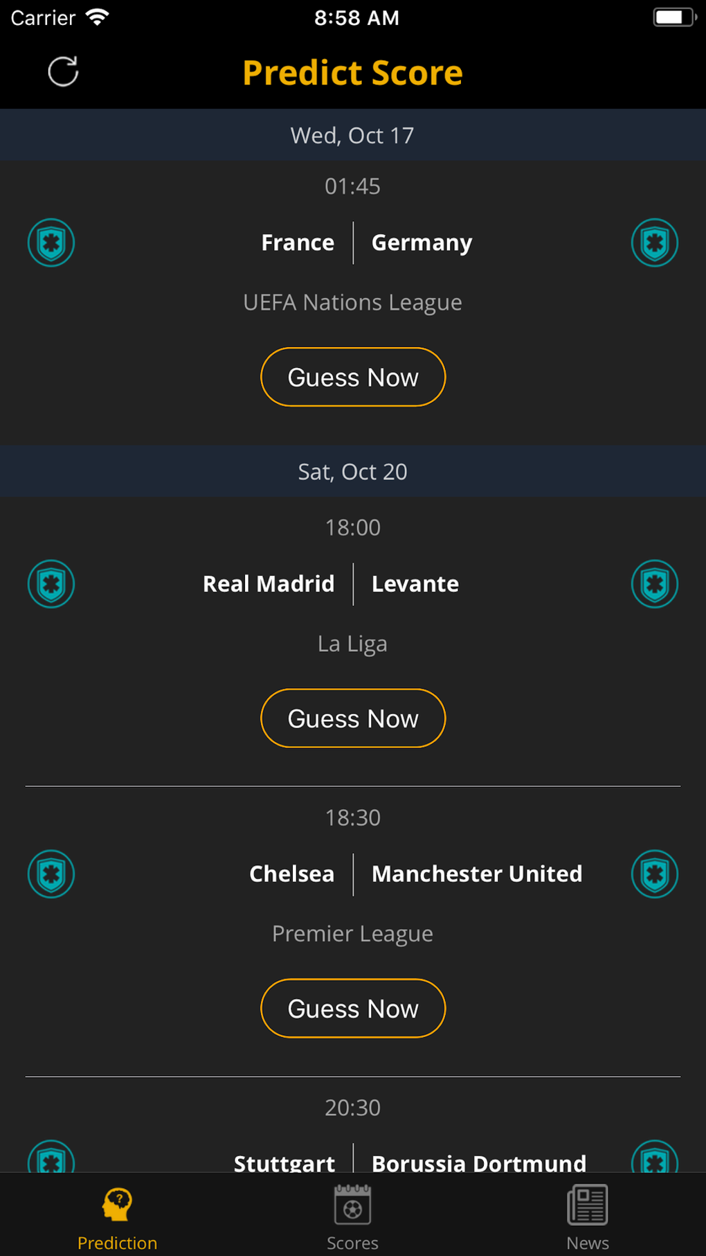 Predict Score - Soccer Matches for iPhone - Download