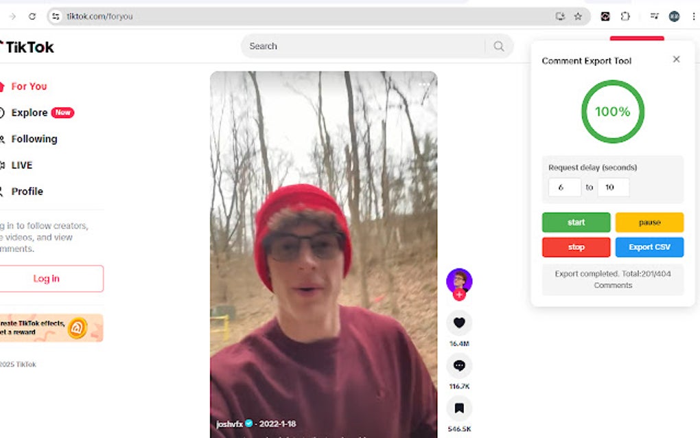 TikTok Comments Export CSV Tool para Google Chrome - Extensión Descargar