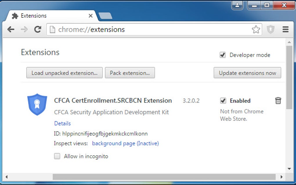CFCA CertEnrollment.SRCBCN Extension for Google Chrome - Extension Download
