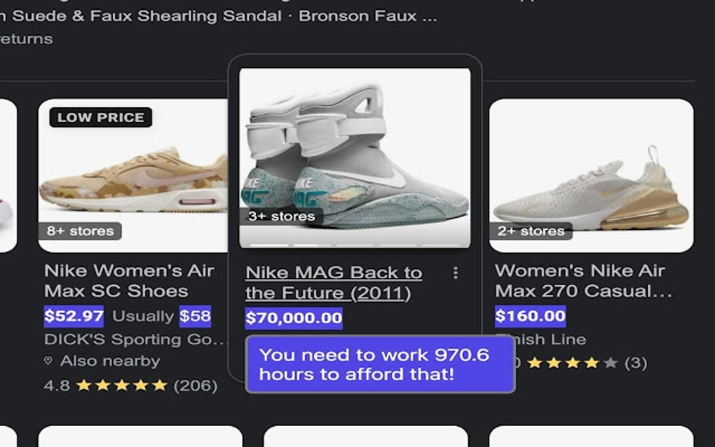 That costs how much for Google Chrome - Extension Download
