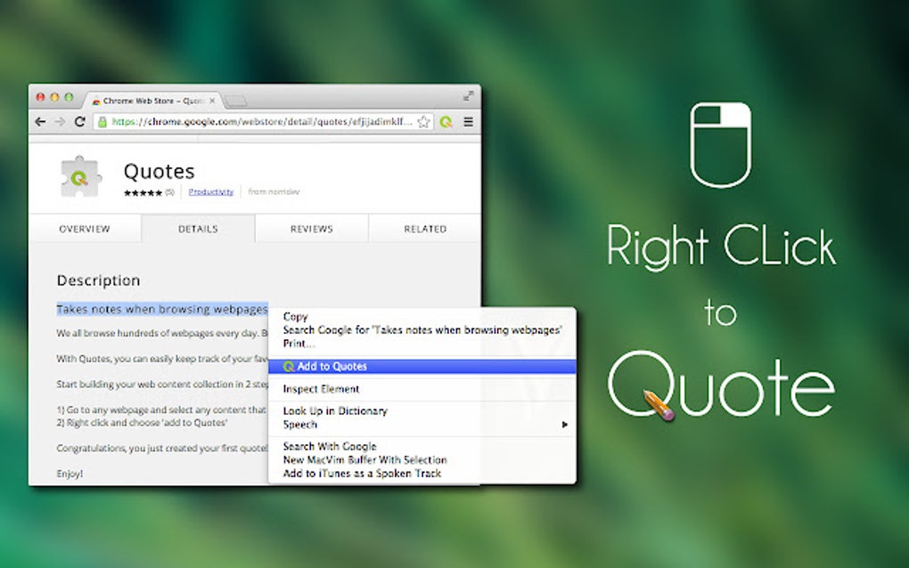 Quotes para Google Chrome - Extensión Descargar