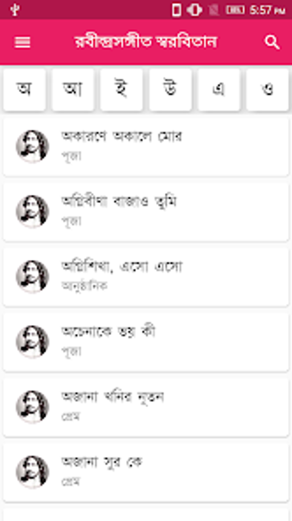 Rabindrasangeet Swarabitan Git para Android - Descargar