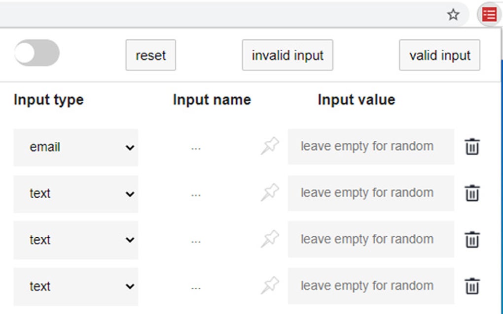form input generator Google Chrome 용 - 확장 프로그램 다운로드