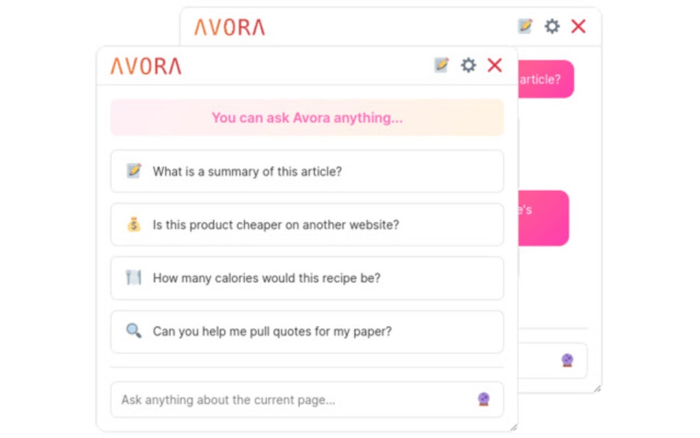 Avora para Google Chrome - Extensión Descargar