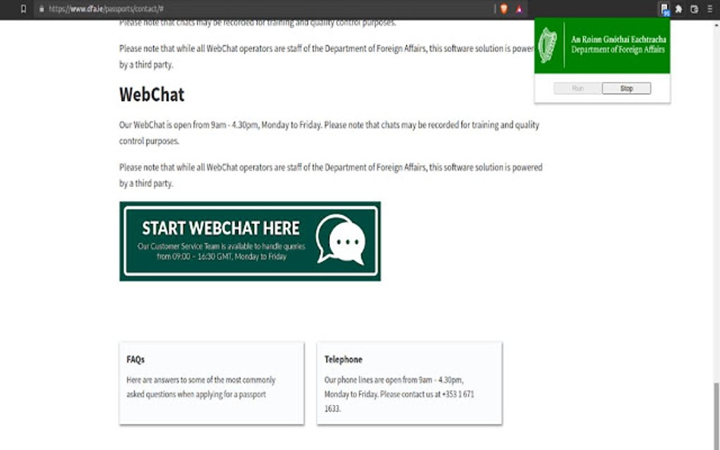 DFA Passport contact für Google Chrome - Erweiterung Download