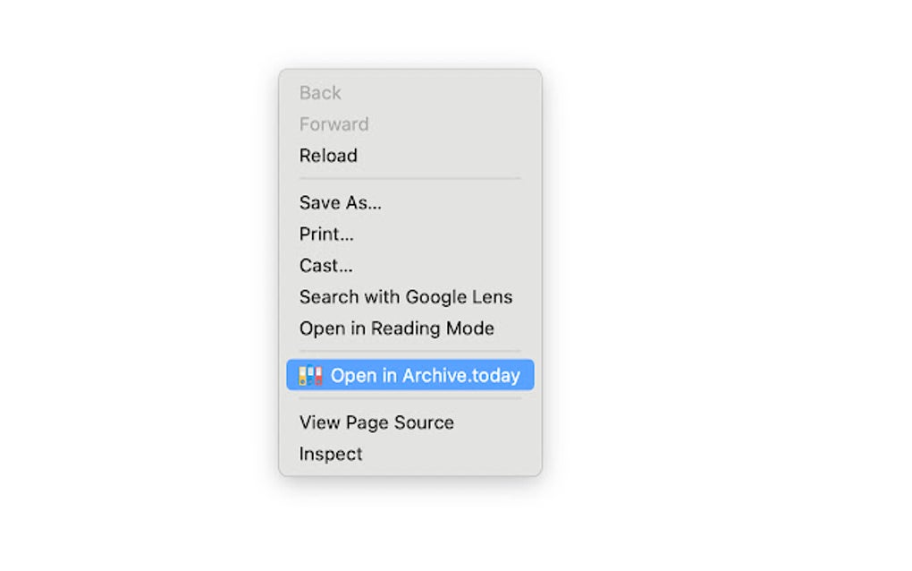 Archive.today Quick Access Google Chrome 용 - 확장 프로그램 다운로드