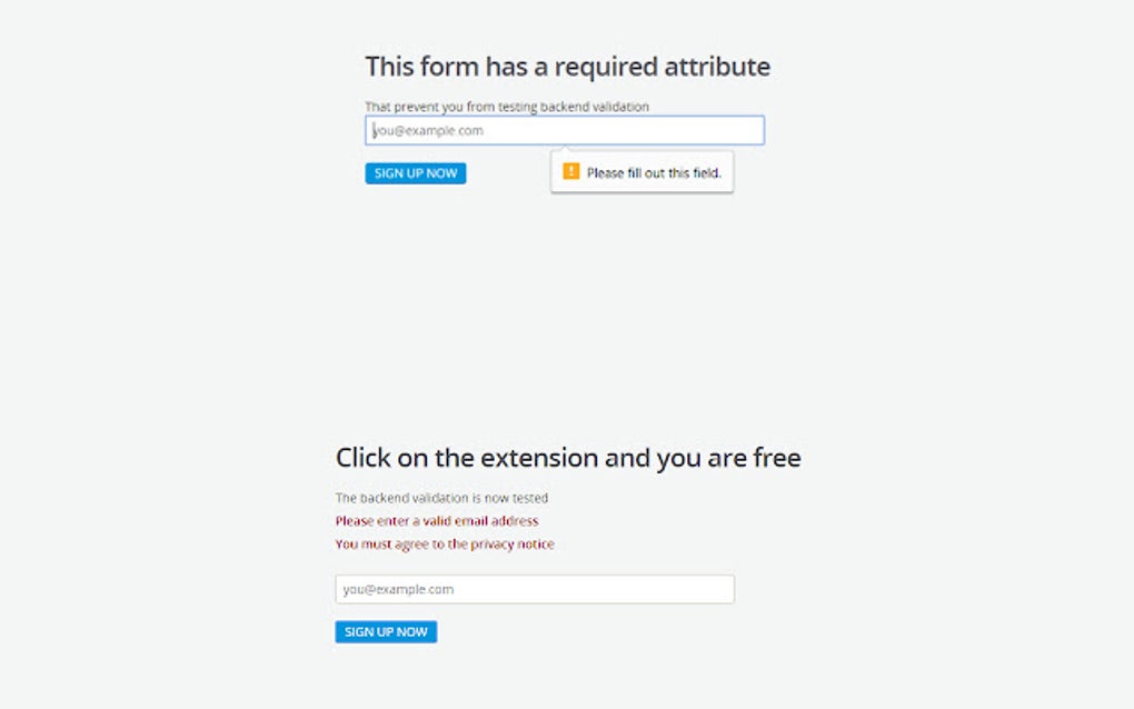HTML5 Form Validation Remover For Google Chrome Extension Download