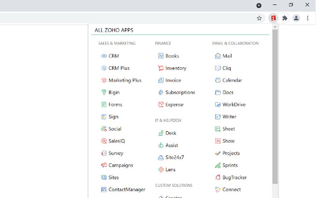 Shortcuts For Zoho for Google Chrome - Extension Download