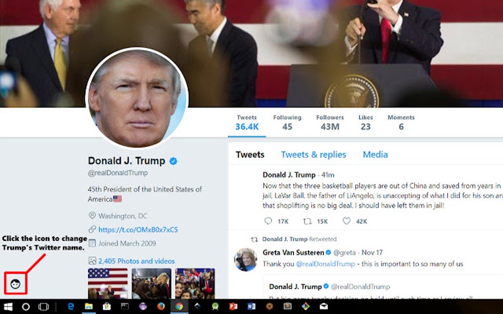 Trump's Twitter Transformation Google Chrome 용 - 확장 프로그램 다운로드