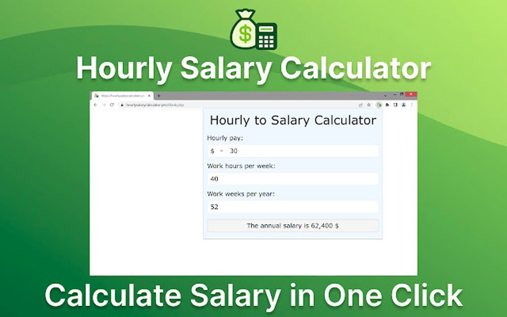 Hourly to salary calculator for Google Chrome - Extension Download