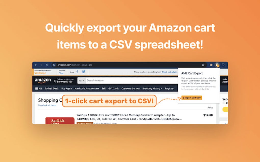 AMZ Cart Export: Export your Amazon cart to CSV para Google Chrome ...