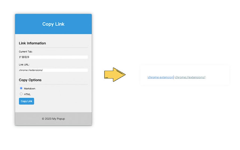 Markdown Link Copier สำหรับ Google Chrome - ส่วนขยาย ดาวน์โหลด