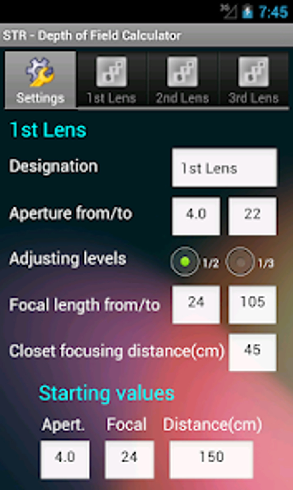 Depth of Field Calculator para Android - Download Depth of Field Calculator para Android - Download