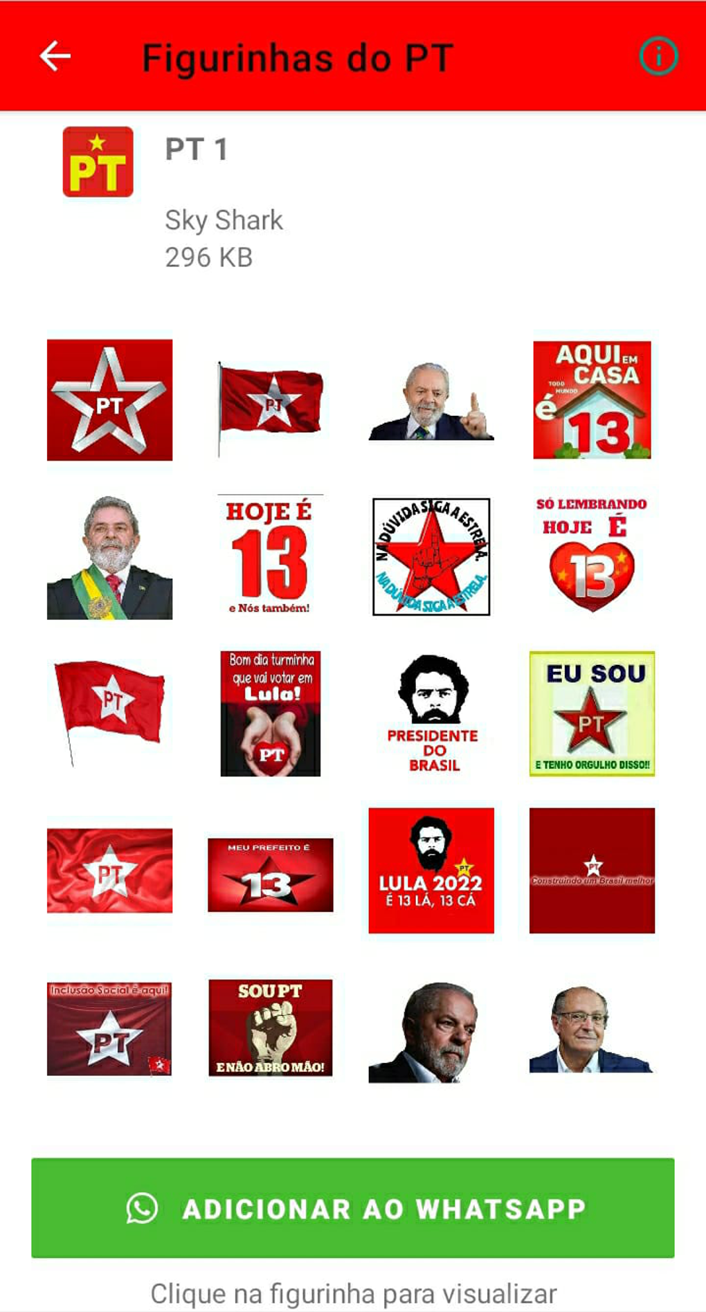 Figurinhas do PT LULA para Android - Download