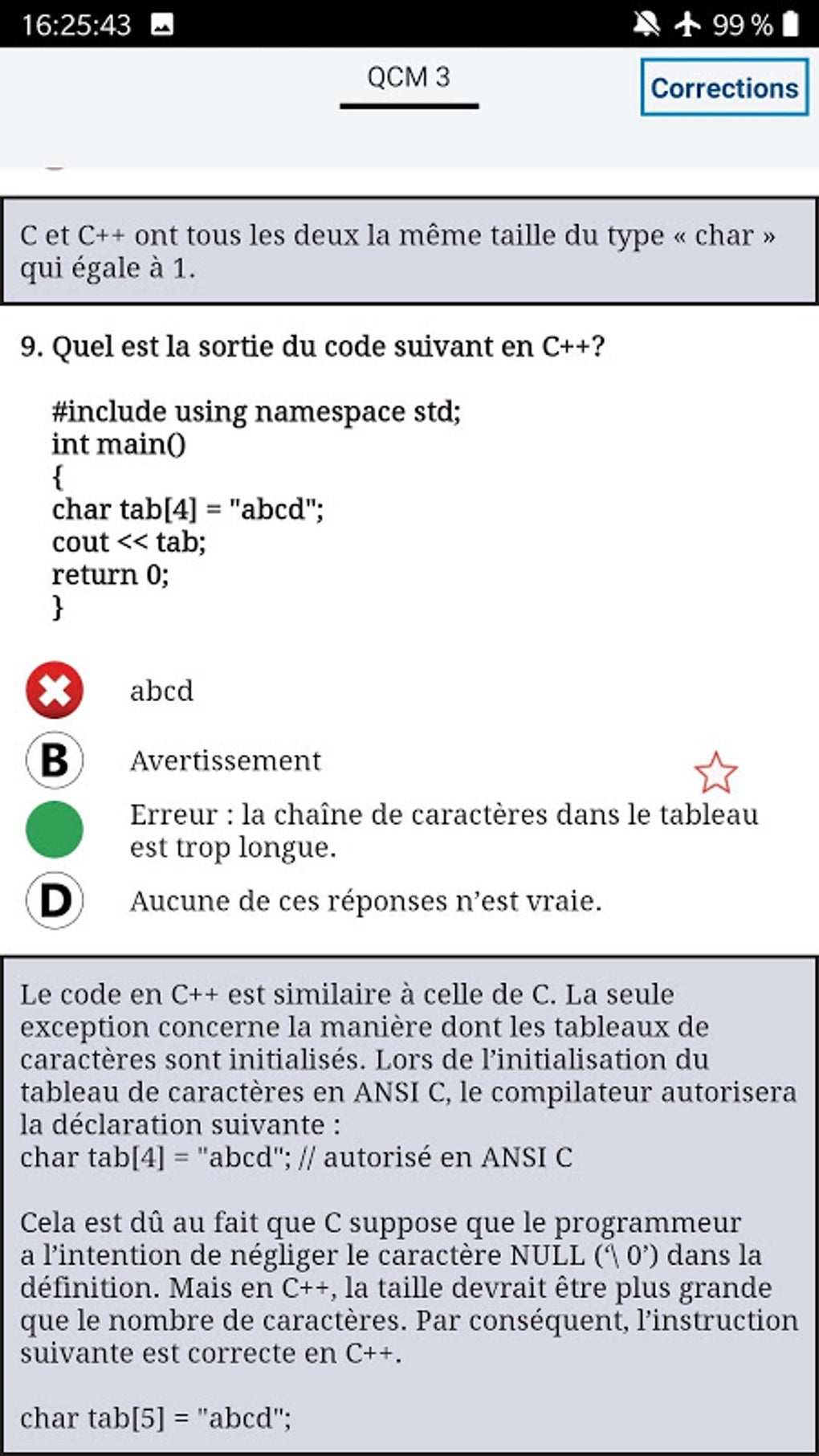 QCM C++ Entrainement Avec explications détaillées APK for Android ...